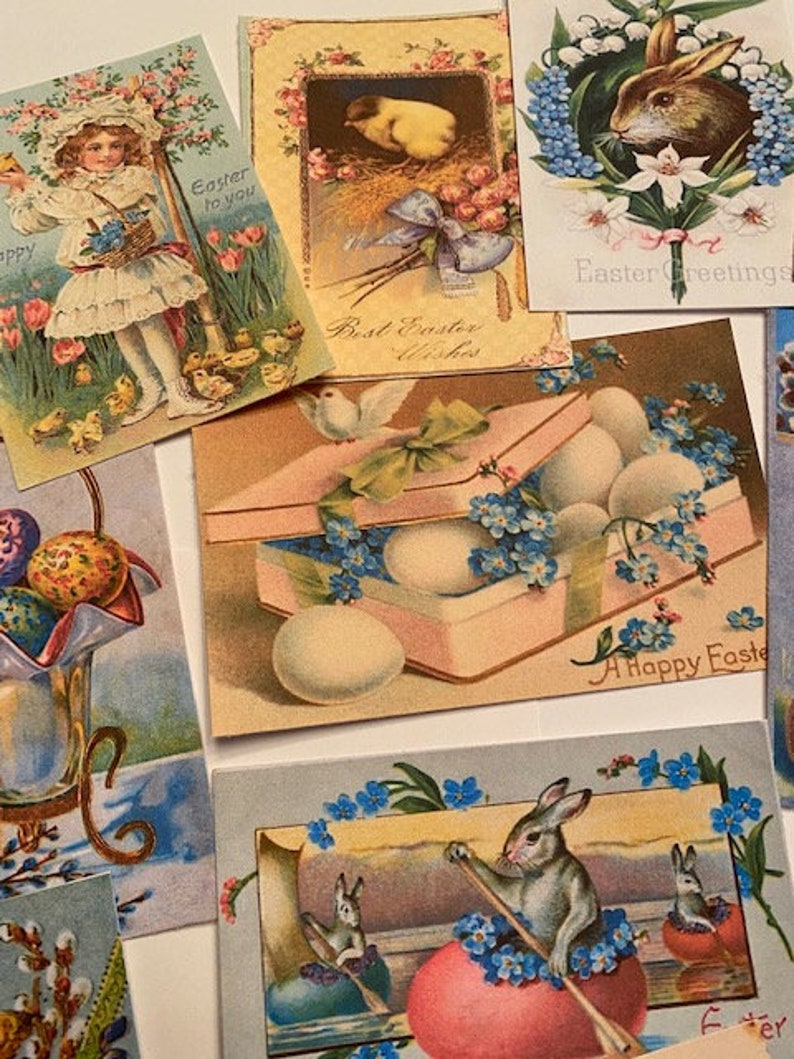 Vintage Early Victorian Easter-cards/die Cuts/gift Tags 44 - Etsy