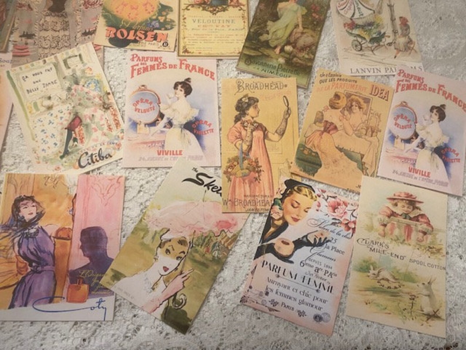 Vintage Style Victorian Ads Labels DIE Cuts/gift Tags 35 Piece/paris ...