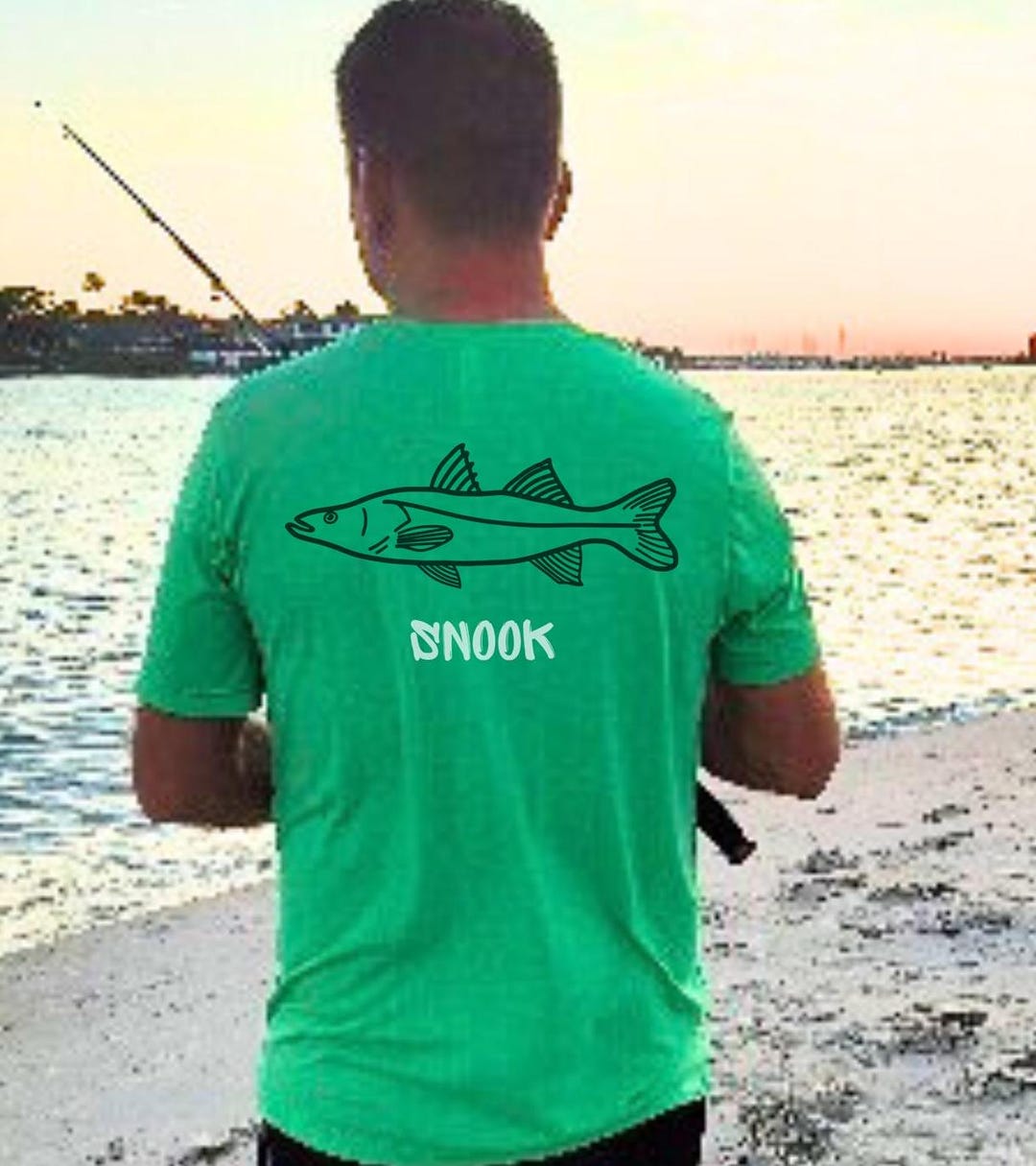 Snook Fishing Sketch T-shirt, Snook Fish Design, Casual Tee for Inshore ...