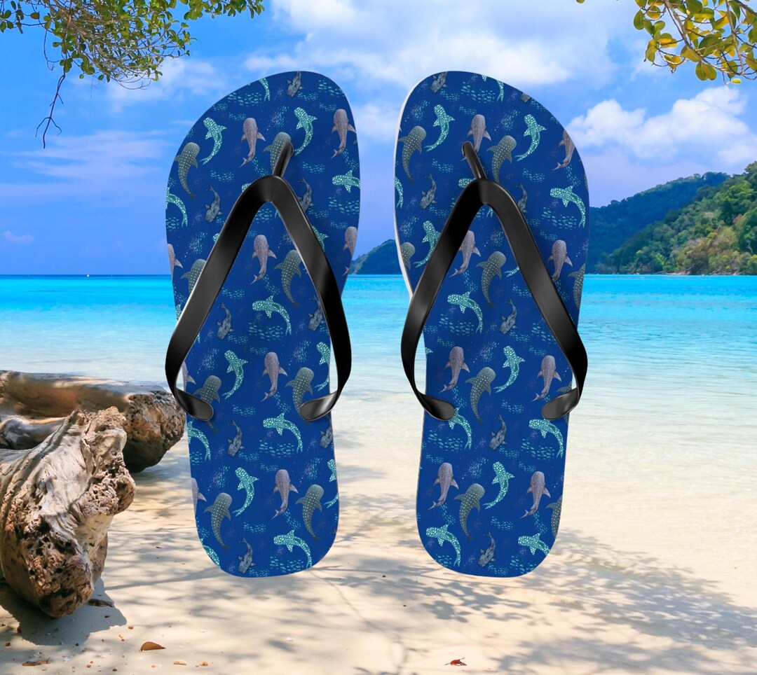 Spotted Whale Shark Mens Flip Flops - Perfect for Beach Days, Summer ...