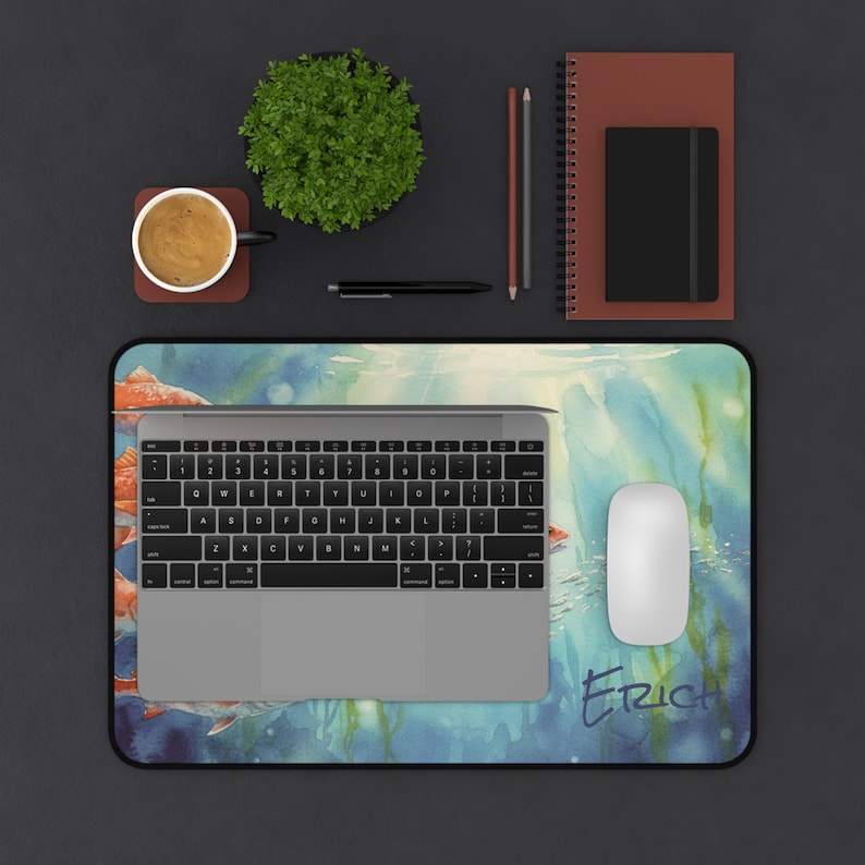 Personalized Redfish Desk Mat, Fishing Desk Pad, Custom Name Mouse Pad ...