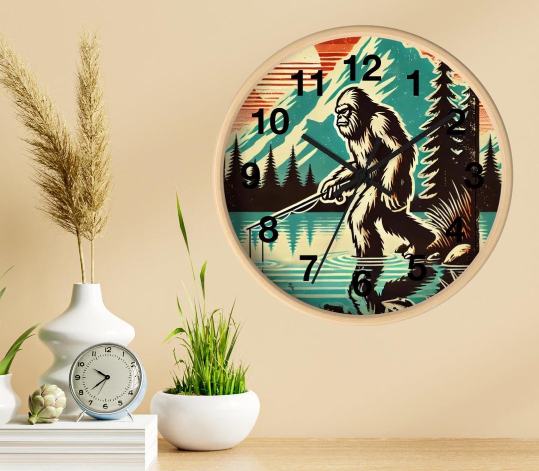 Rustic Bigfoot Wall Clock, Bigfoot Decor, Bigfoot Gift, Forest Wall Art ...