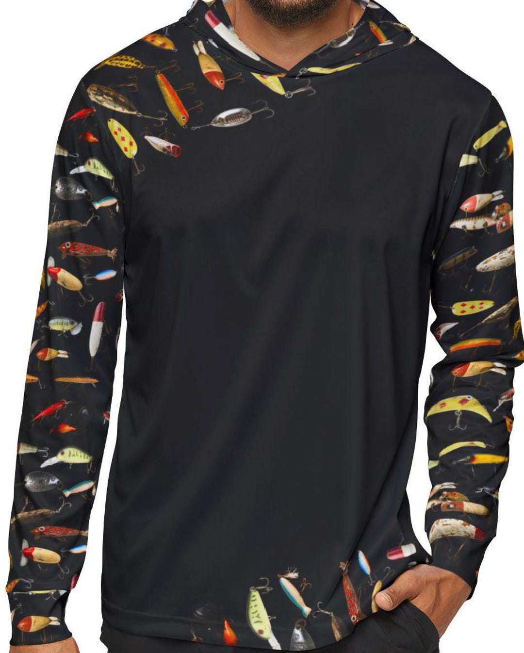 Vintage Fishing Lure UV Shirt | Modern Retro Fishing Shirt | Moisture ...