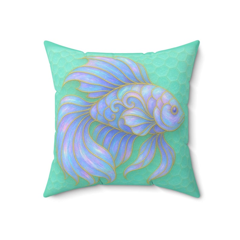 Betta Fish Pillow, Ocean Inspired Home Decor, Aquatic Throw Pillow ...