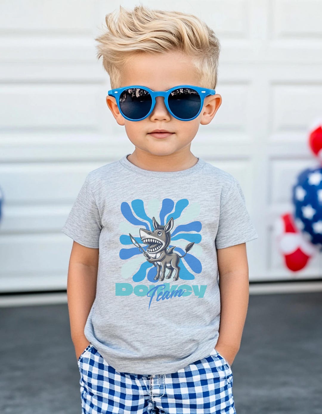 Fishing Donkey Kids Tee, Funny Fishing Shirt for Boys or Girls, Shark ...
