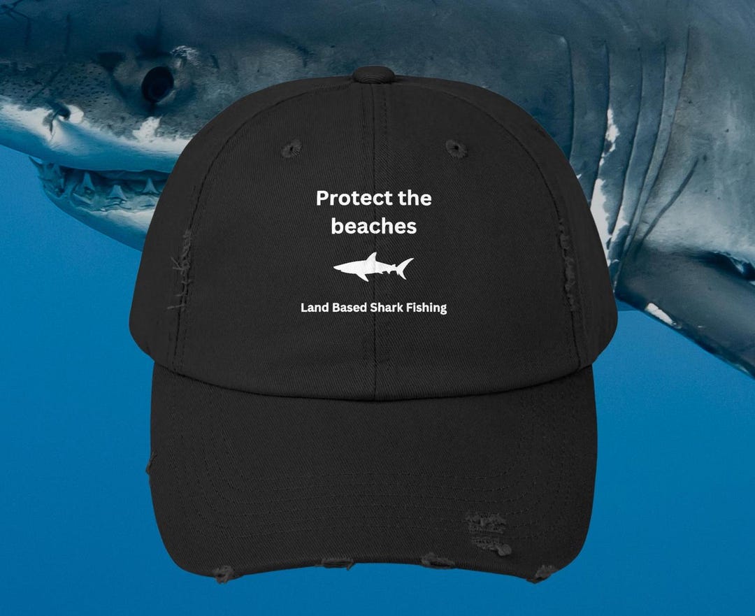 Protect the Beaches Shark Hat: Vintage Distressed Cap - Etsy