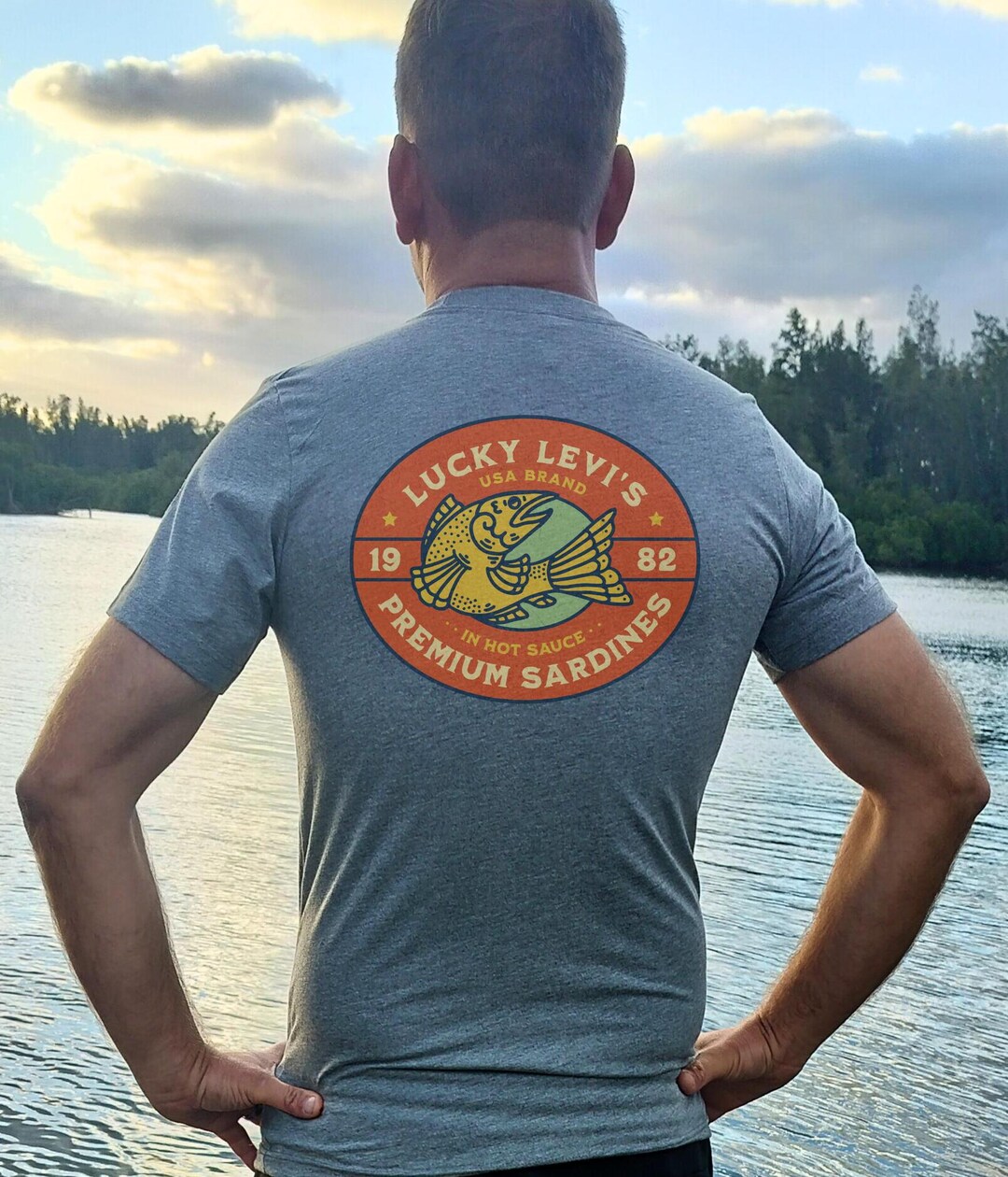 Lucky Levi's Retro Premium Sardines T-shirt - Fun Vintage Fish Design, Perfect Sardine Lover ...