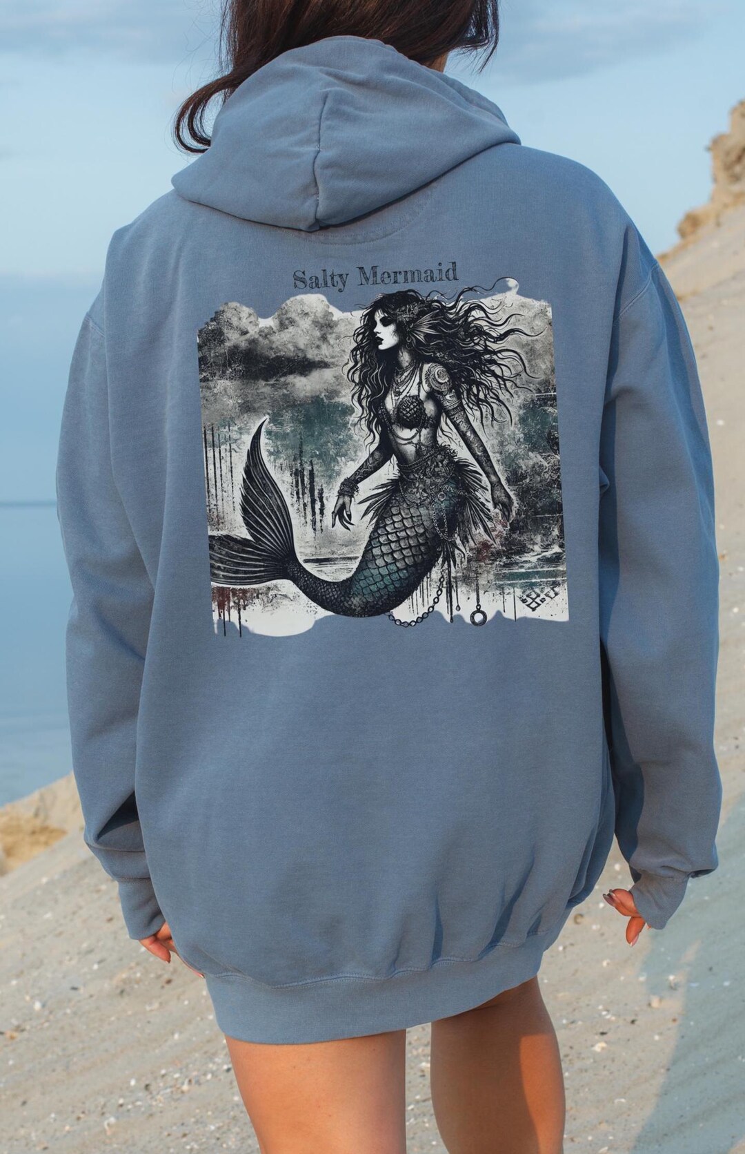 Mermaid Hoodie, Gothic Mermaid Style, Comfort Colors Sweatshirt ...