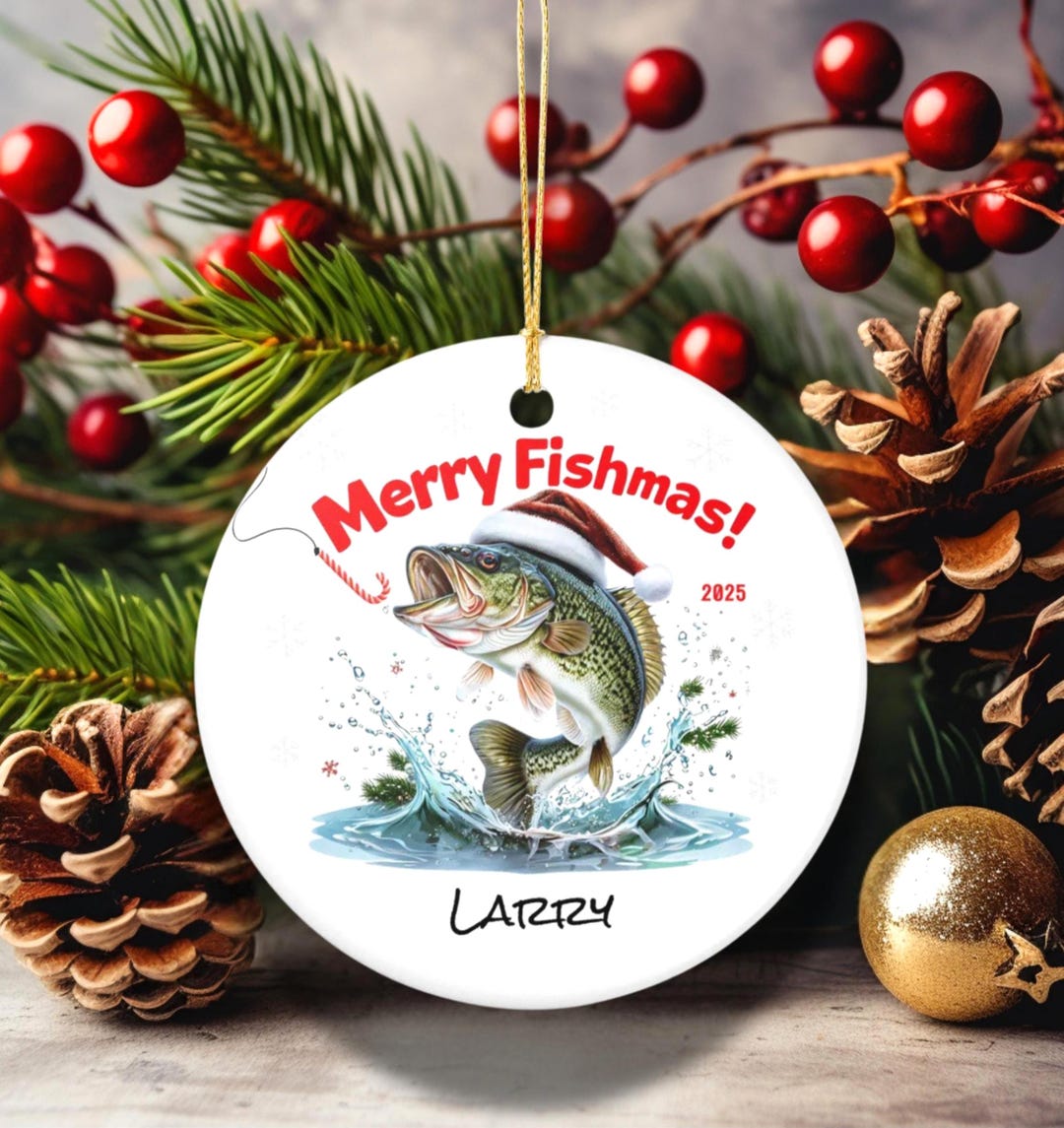 Personalized Bass Fishing Christmas Ornament: 2025 Fisherman Gift - Etsy