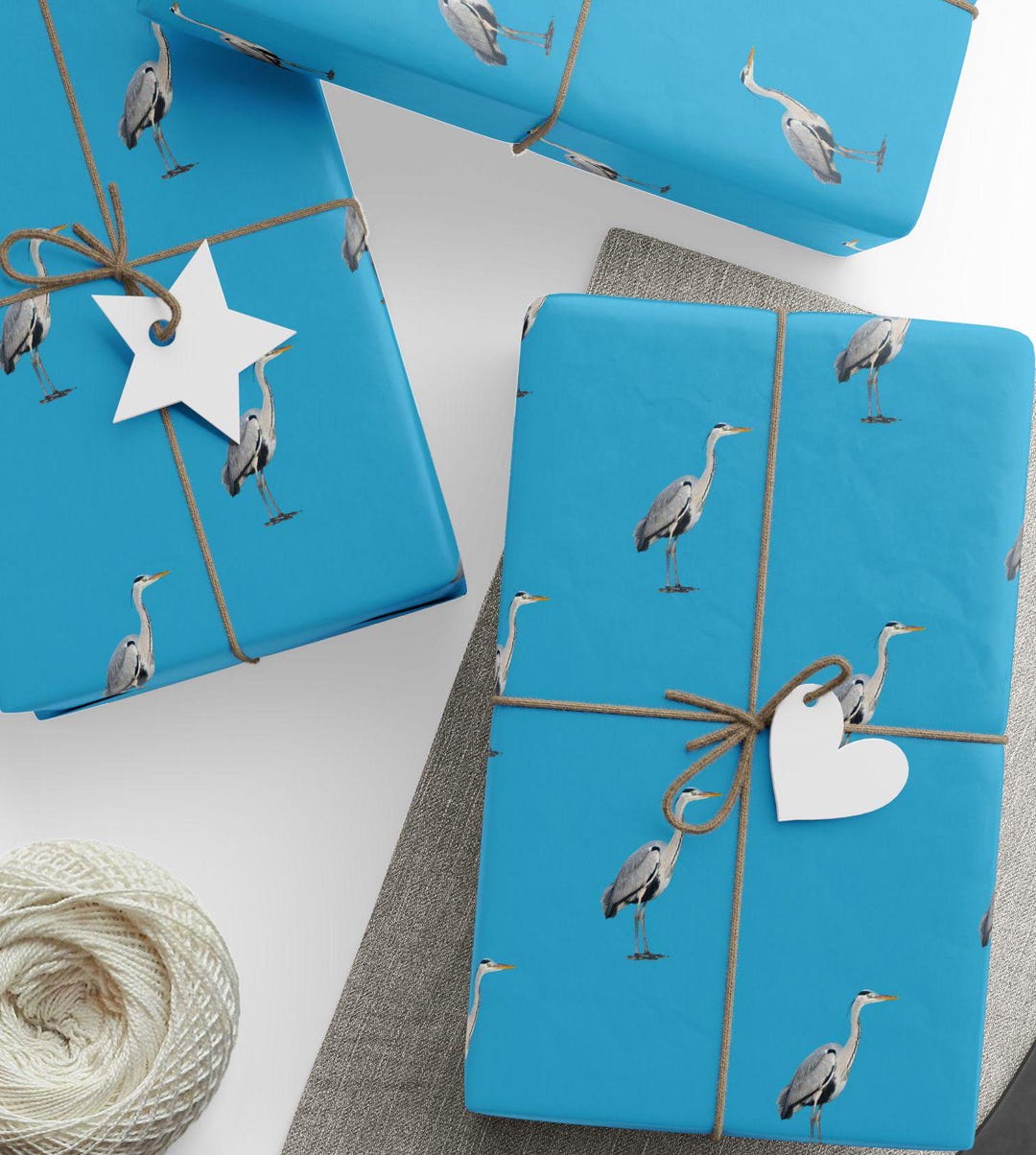 Heron Wrapping Paper, Bird Gift Wrap, Nature Inspired Gift Wrap ...