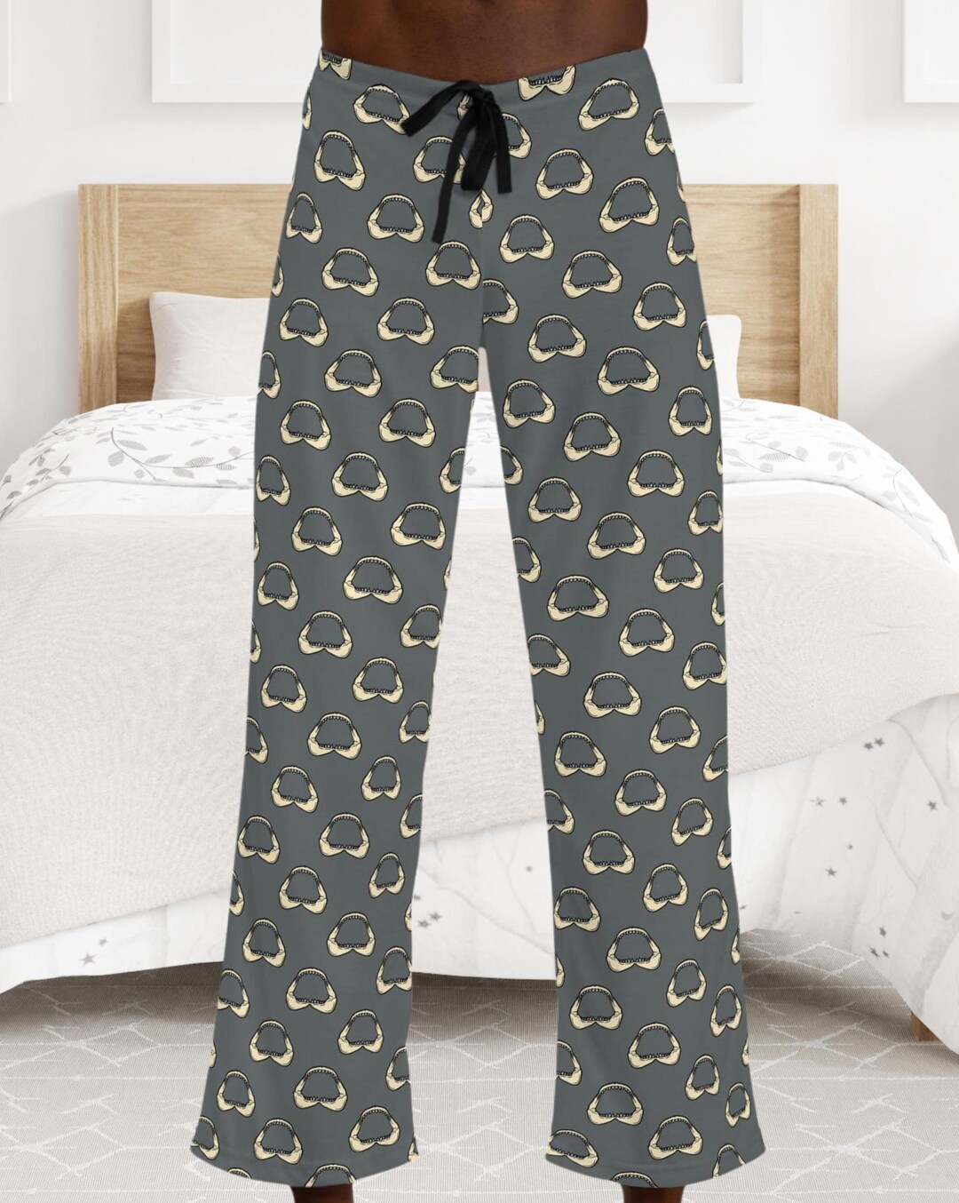 Shark Pajama Pants, Jaws Design, Comfy Men's Pajamas, Ocean Vibes ...