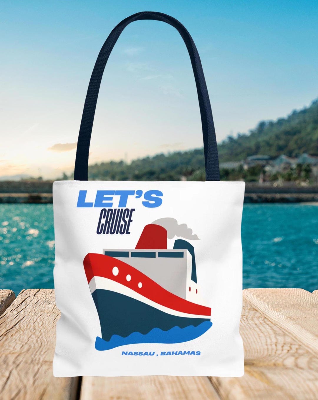Personalized Nautical Cruise Tote, Custom Cruise Travel Bag, Vacation ...