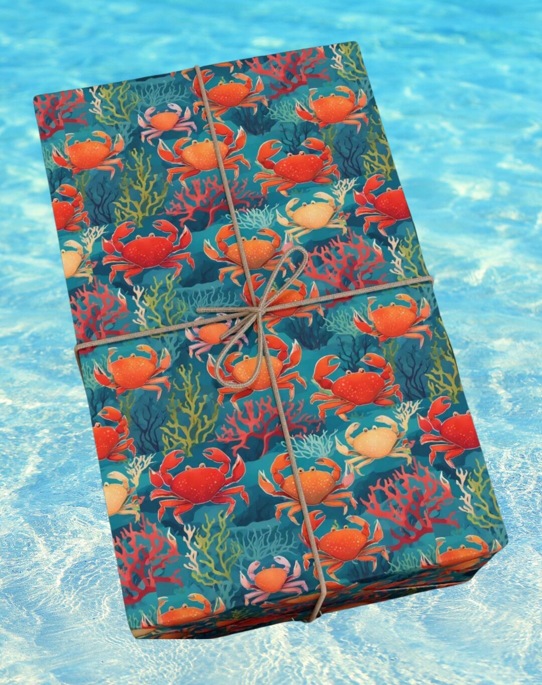 Coastal Crab Wrapping Paper, Beach Lover Gift Wrap - Etsy