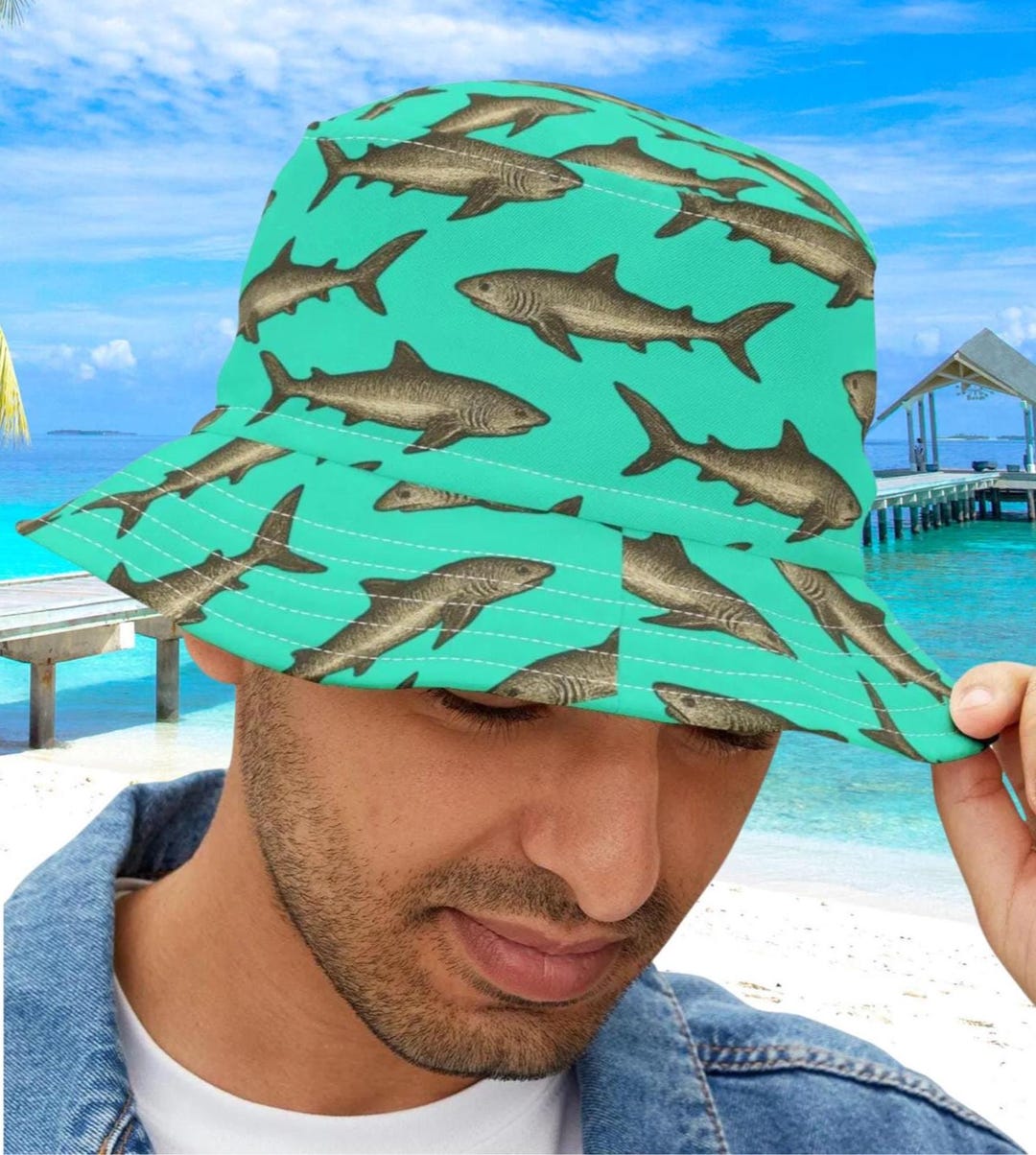 Vintage Shark Bucket Hat, Shark Week Hat, Beach Hat for Shark Lovers ...