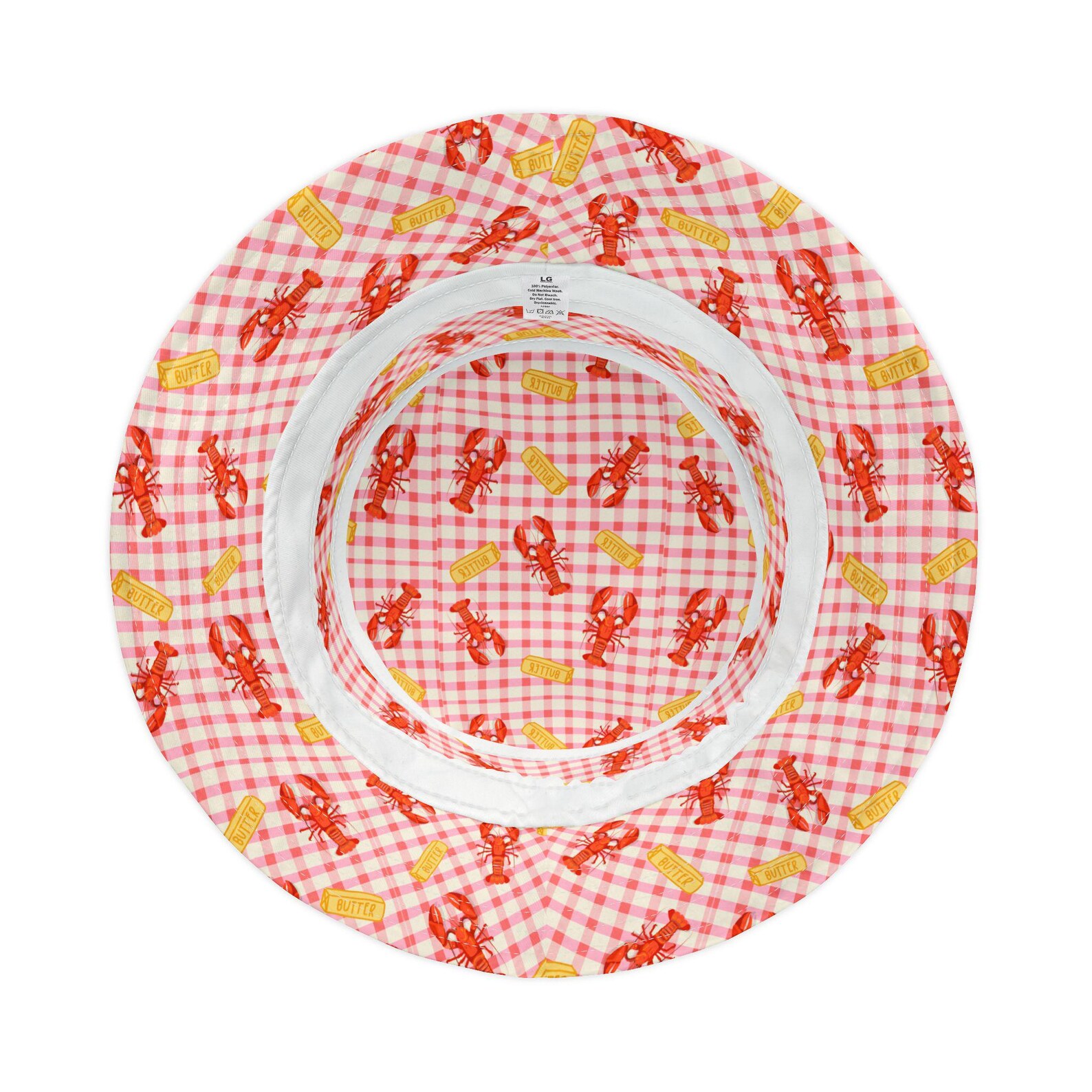 Gingham Lobster and Butter Bucket Hat, Summer Vacation Seafood Lover ...