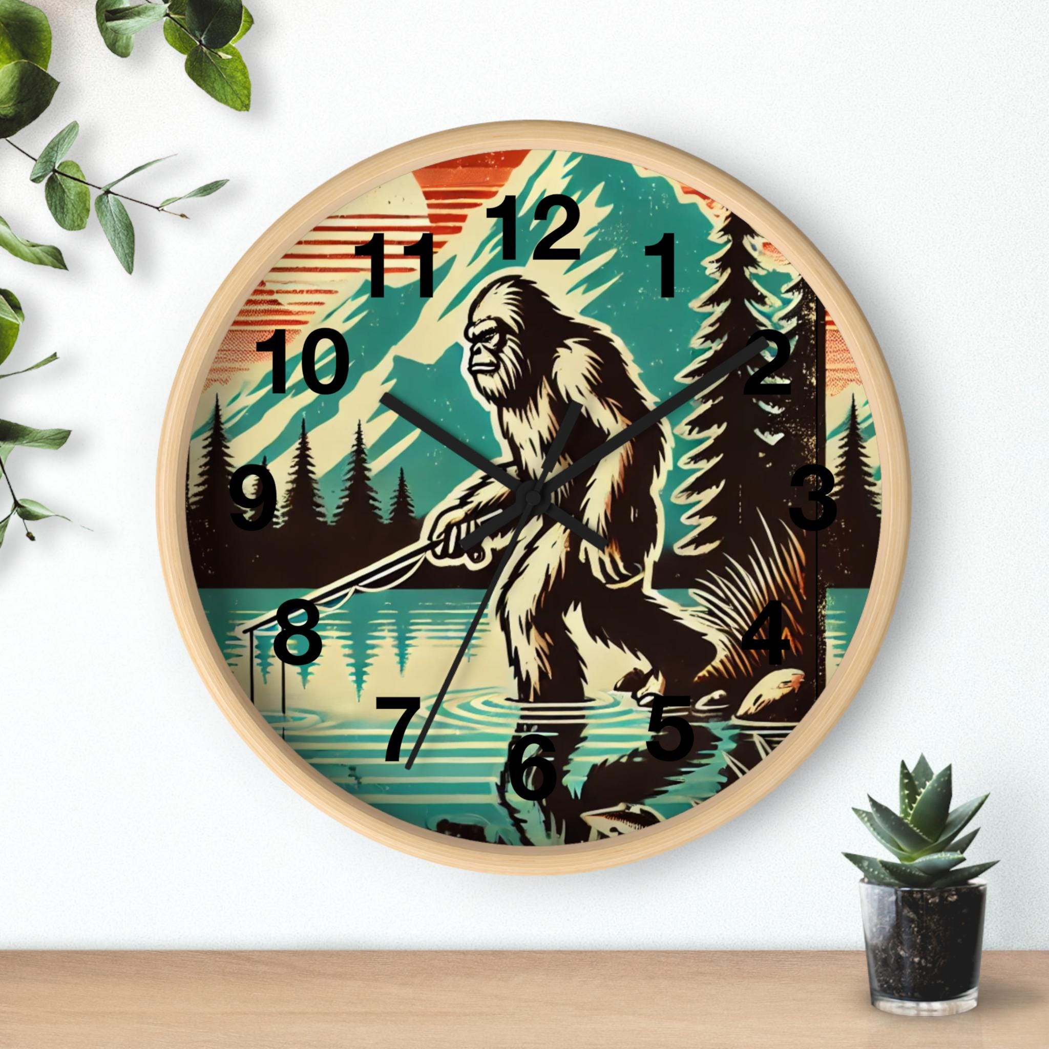Rustic Bigfoot Wall Clock, Bigfoot Decor, Bigfoot Gift, Forest Wall Art ...