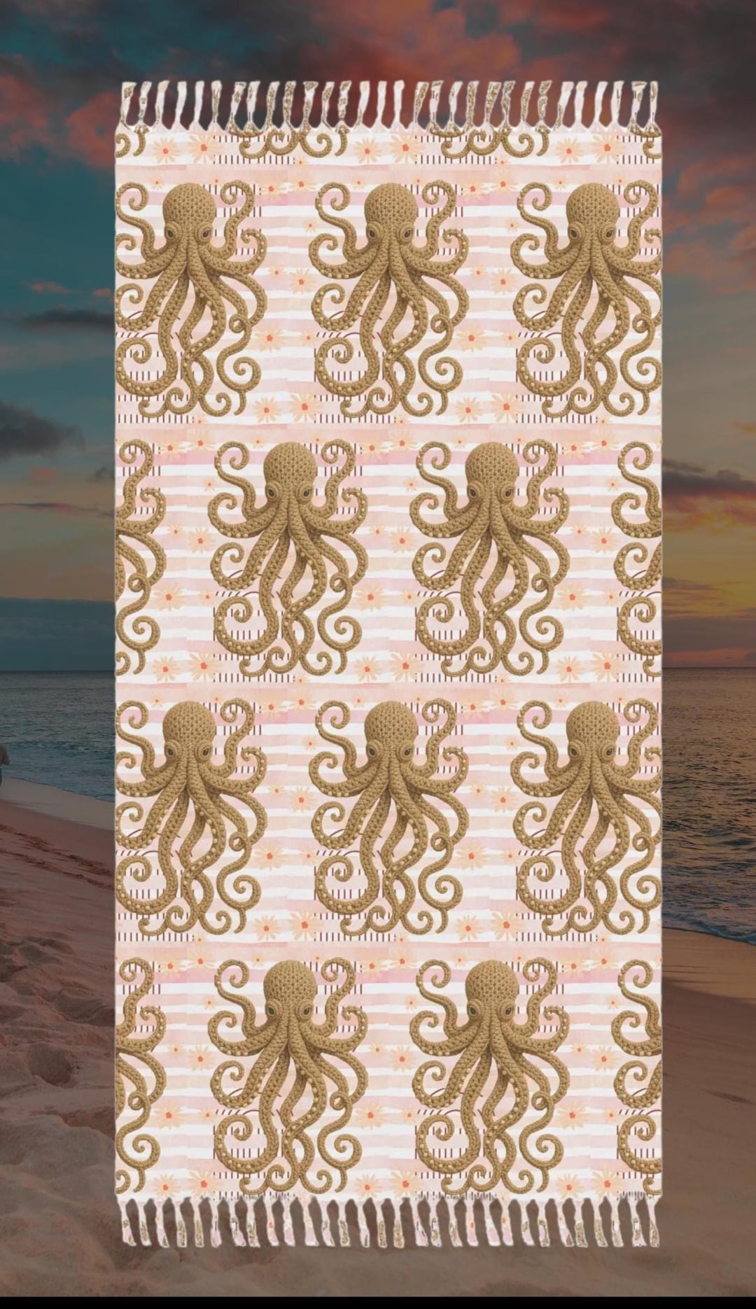Boho Octopus Beach Towel, Travel Accesory, Vacation Towel, Pool Towel ...