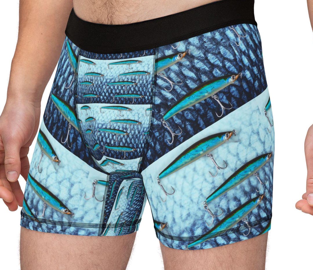 Fishing Lure Mens Underwear, Fish Scales Fishing Lure Design, Fishing ...