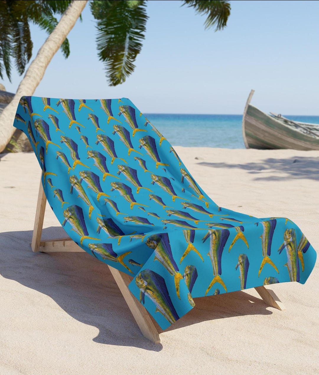 Mahi Mahi Beach Towel, Dolphin Fish Towel, Fishing Boat Towel, Ocean ...