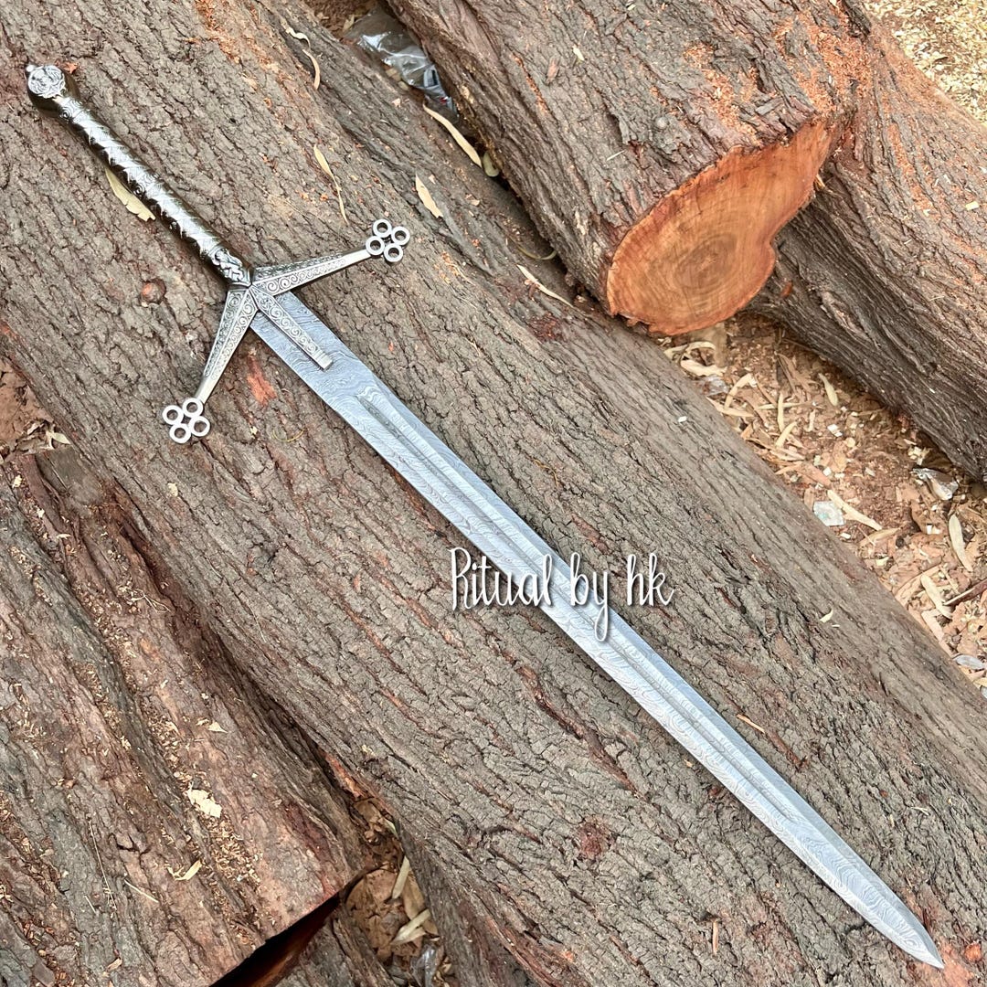 Handcrafted Scottish Claymore Damascus Steel Replica Sword – Authentic ...