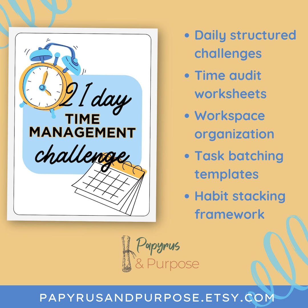 21 Day Time Management Challenge | Printable Planner | Daily Schedule ...
