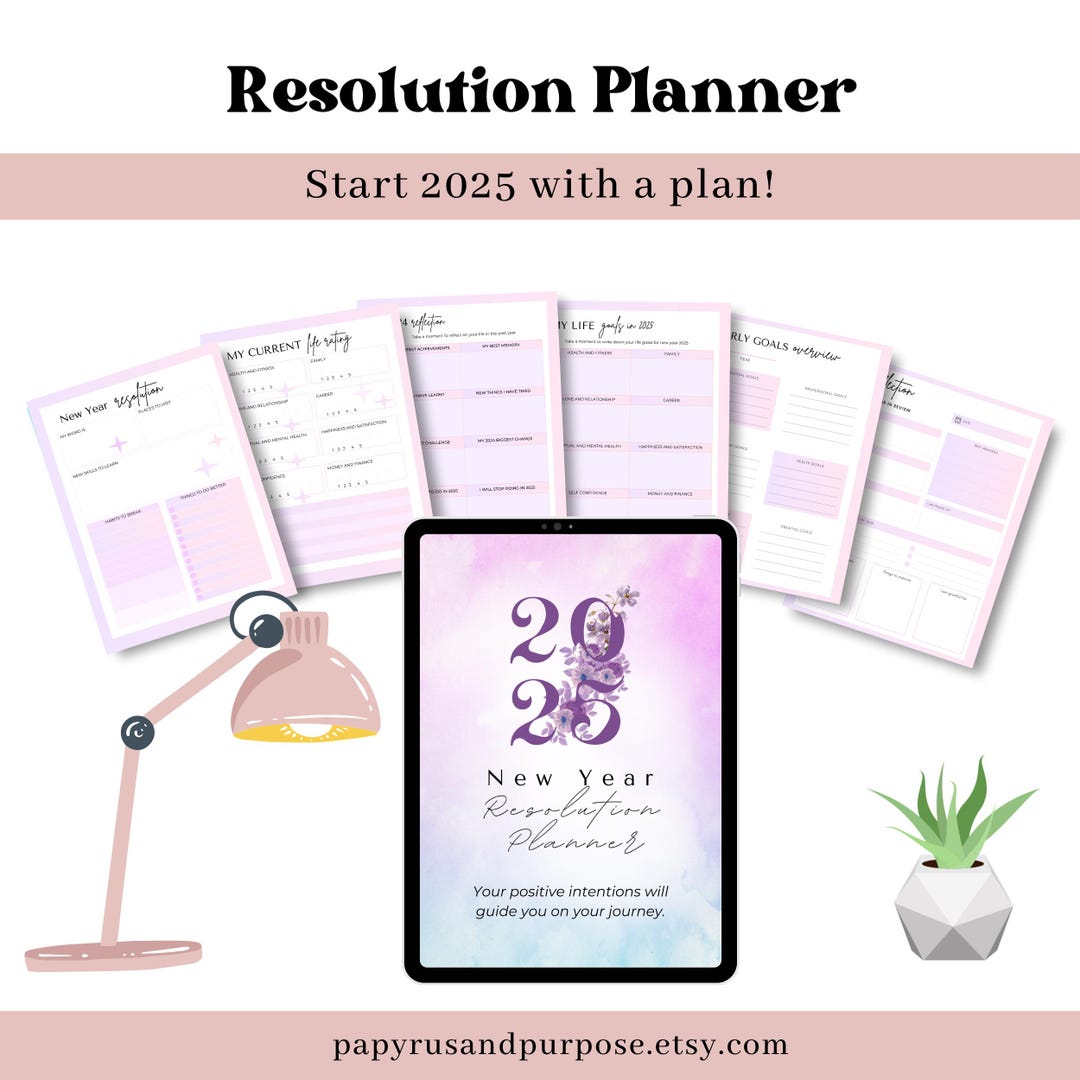 2025 New Year Resolution Planner: Goal Setting Journal (digital ...