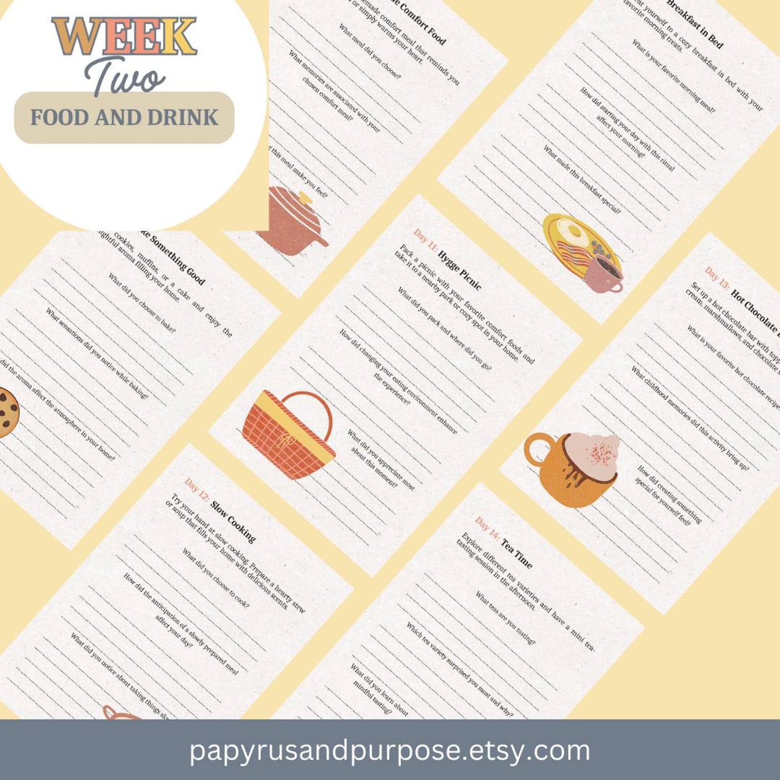 21-day Hygge Challenge Journal | Self Care Planner | Cozy Living Guide | Daily Prompts ...