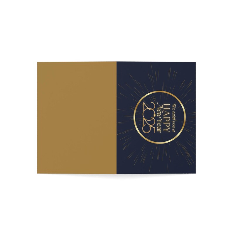 Luxury 2025 New Year Greeting Cards Gold Holiday Cards, Personalized ...