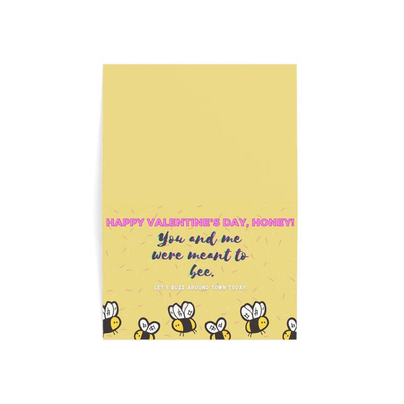 Bee-themed Valentine’s Day Card – Cute Greeting Cards for Him or Her (1 ...