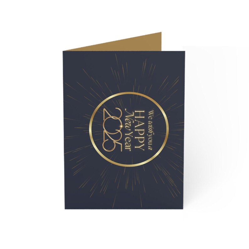 Luxury 2025 New Year Greeting Cards Gold Holiday Cards, Personalized ...