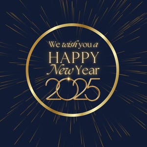 Luxury 2025 New Year Greeting Cards Gold Holiday Cards, Personalized ...