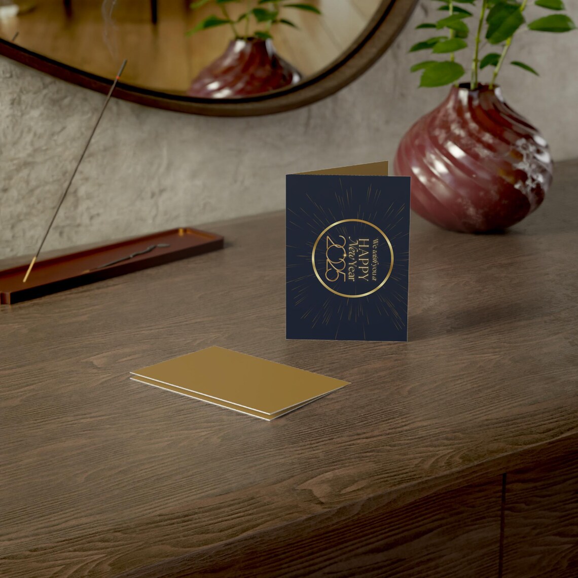 Luxury 2025 New Year Greeting Cards Gold Holiday Cards, Personalized ...