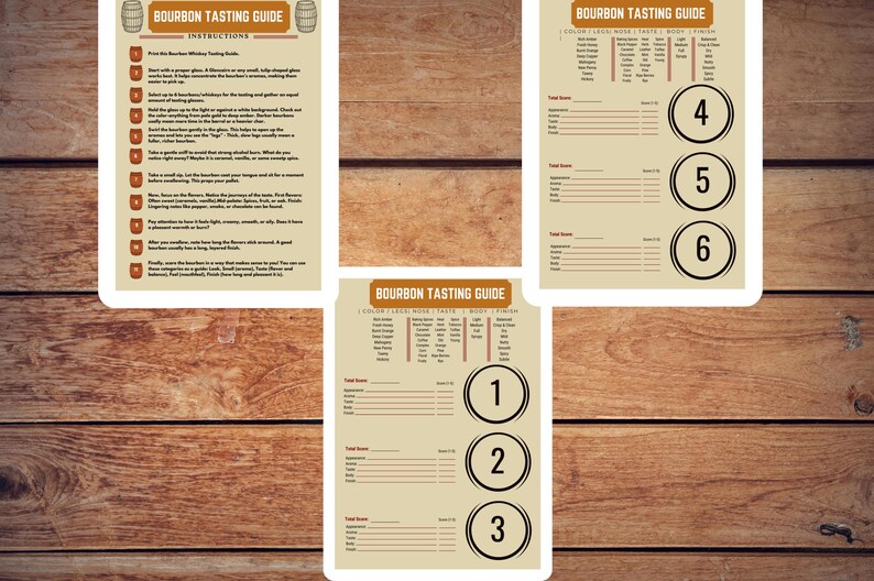 Bourbon Tasting Notes Printable | Whiskey Tasting Guide | Digital ...