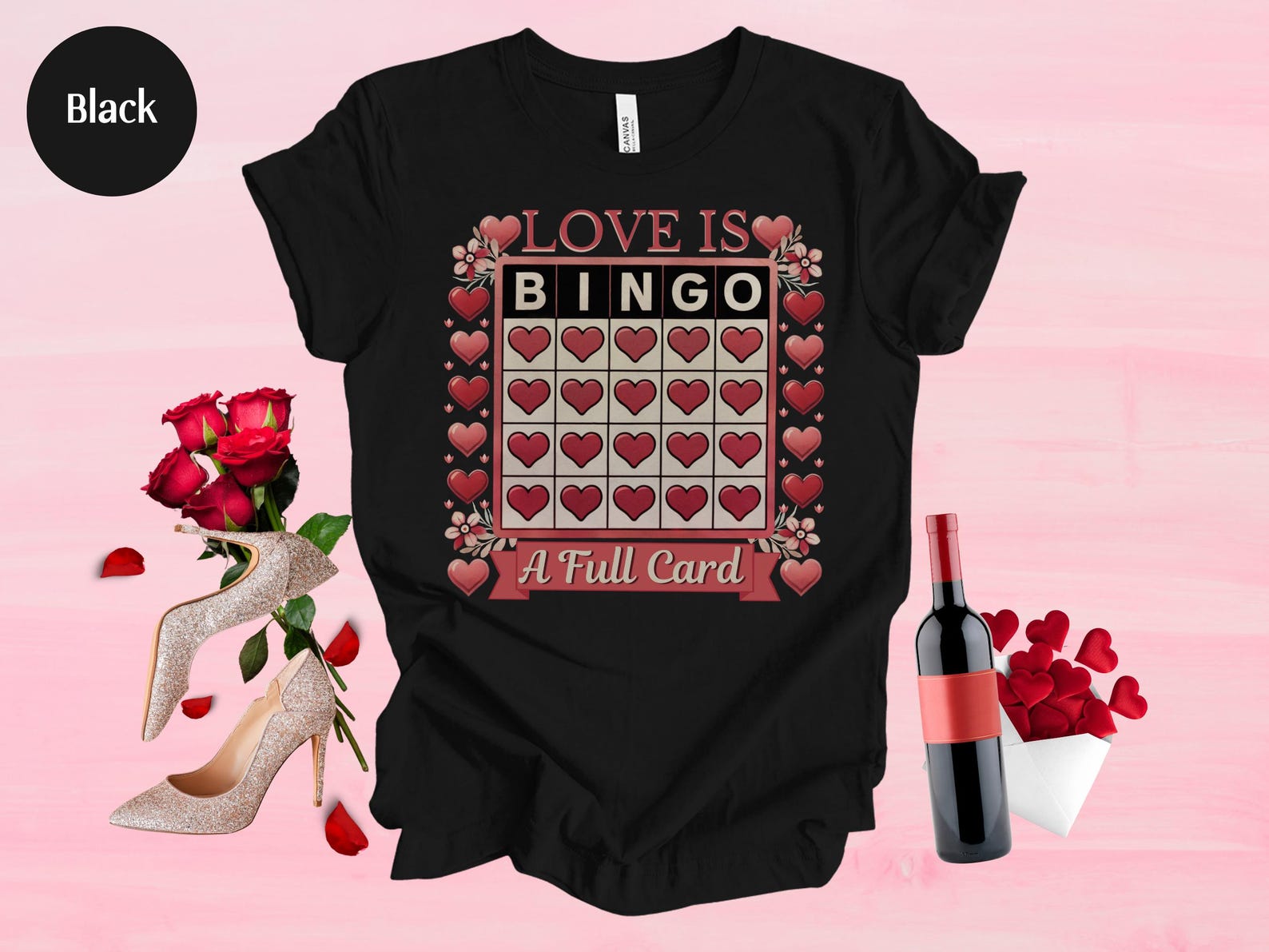 Valentine's Day Bingo T-shirt: Love is a Full Card, Unisex Tee - Etsy