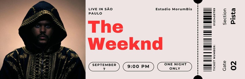 The Weeknd Commemorative Laminated Ticket - São Paulo - Etsy