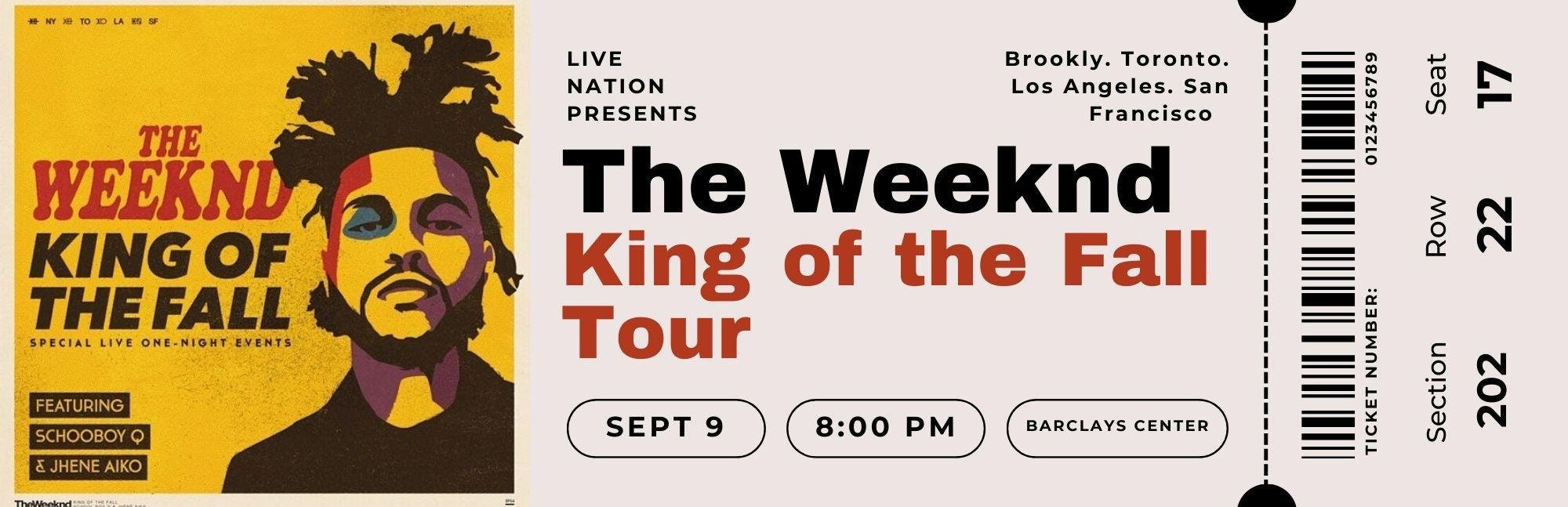 The Weeknd King of the Fall Commemorative Laminate Ticket - Etsy