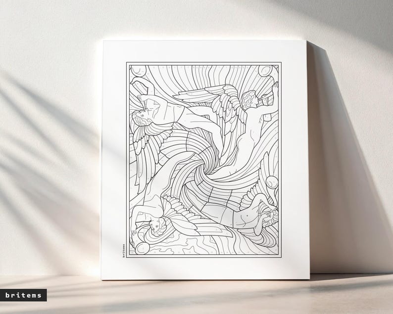 Color by Number, Angels Coloring, Bible Coloring Page, Modern Catholic ...