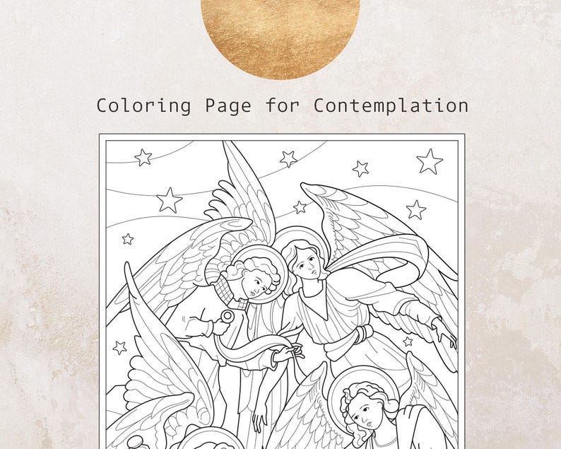 Printable Angel, Coloring Page, Religious Christian Art for Kids ...