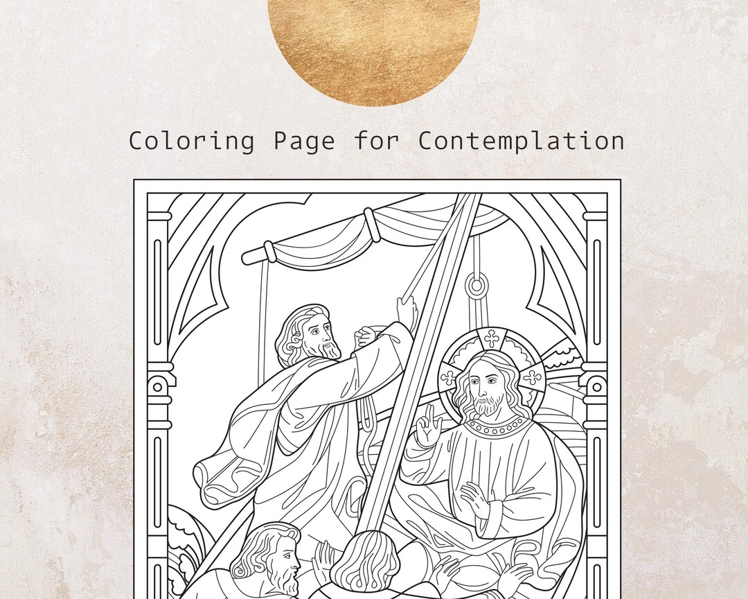 Bible Scene Coloring | Jesus Calms the Storm | Art Coloring Page ...
