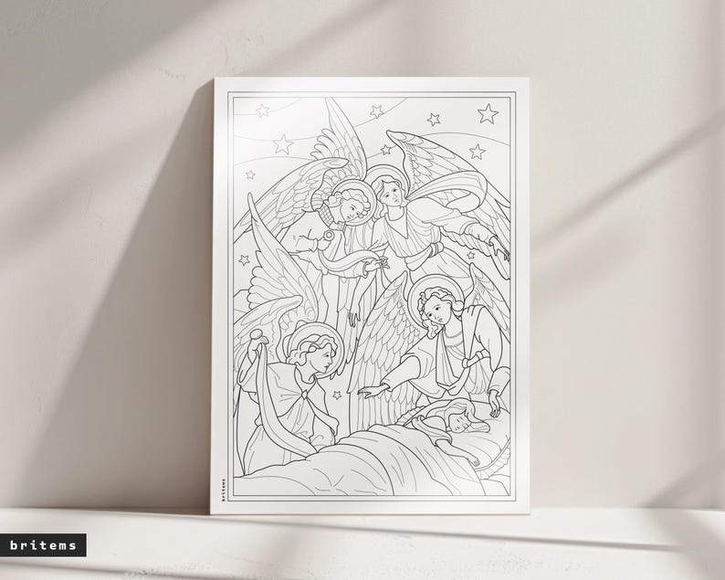 Printable Angel, Coloring Page, Religious Christian Art for Kids ...