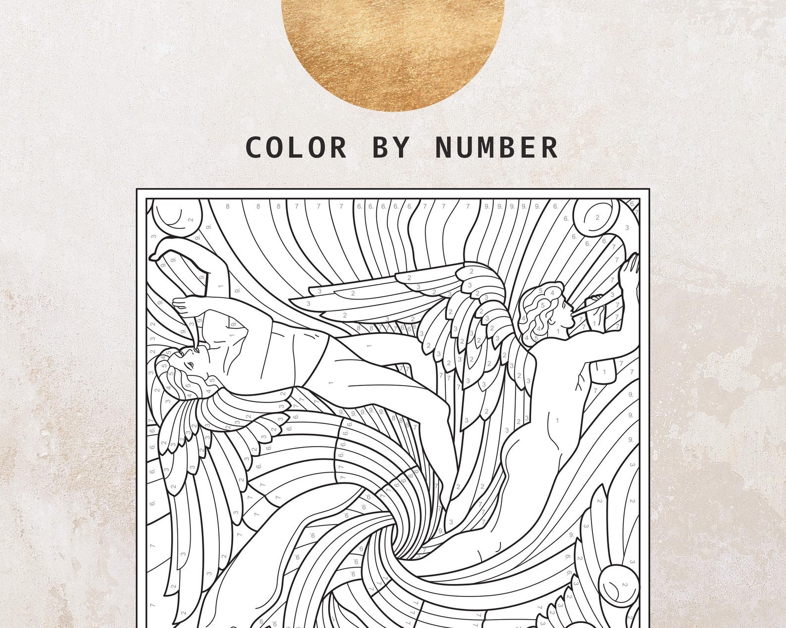 Color by Number, Angels Coloring, Bible Coloring Page, Modern Catholic ...