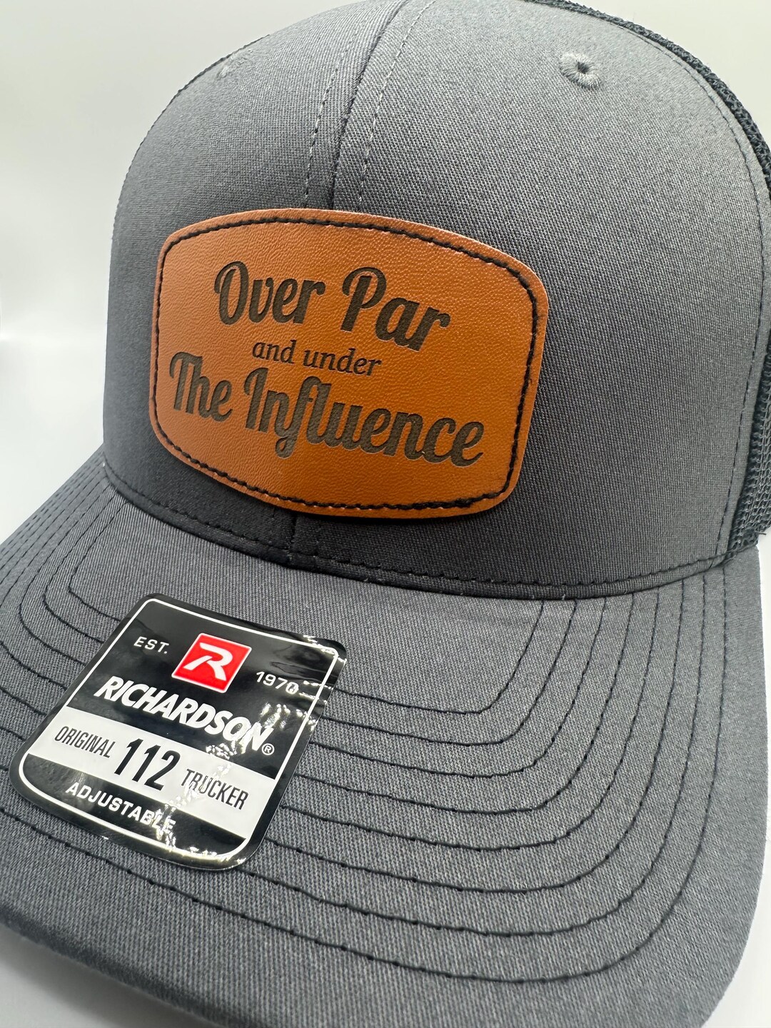 Over Par Under Influence Golf Hat - Leatherette Patch Richardson 112 - Etsy