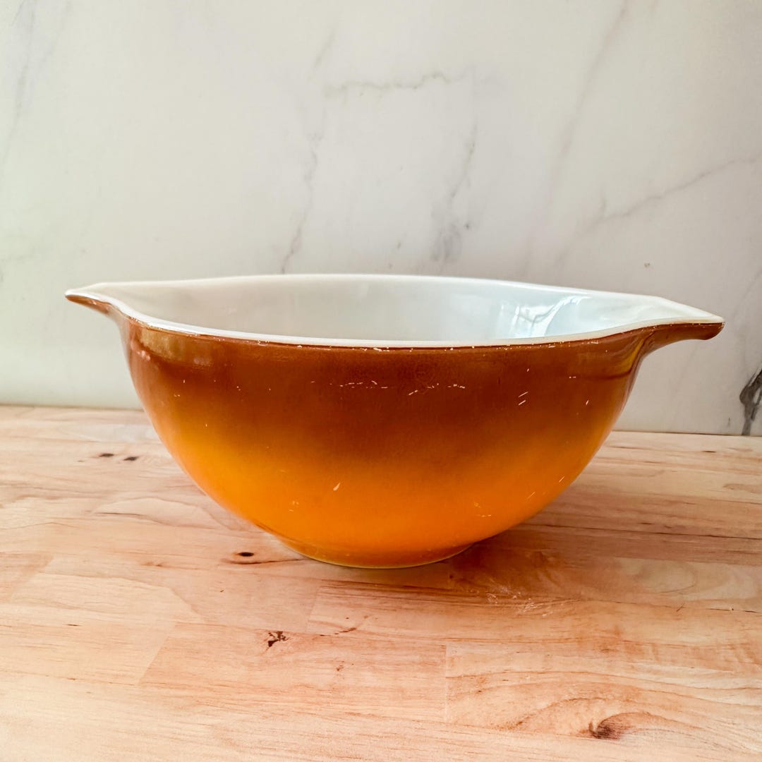 Vintage Pyrex Mixing Bowl | 1970s Old Orchard Brown Ombré #444 - Etsy