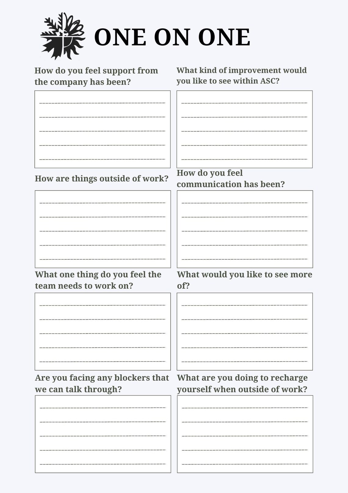 Employee One-on-one Meeting Template | Editable Canva Design | Instant ...