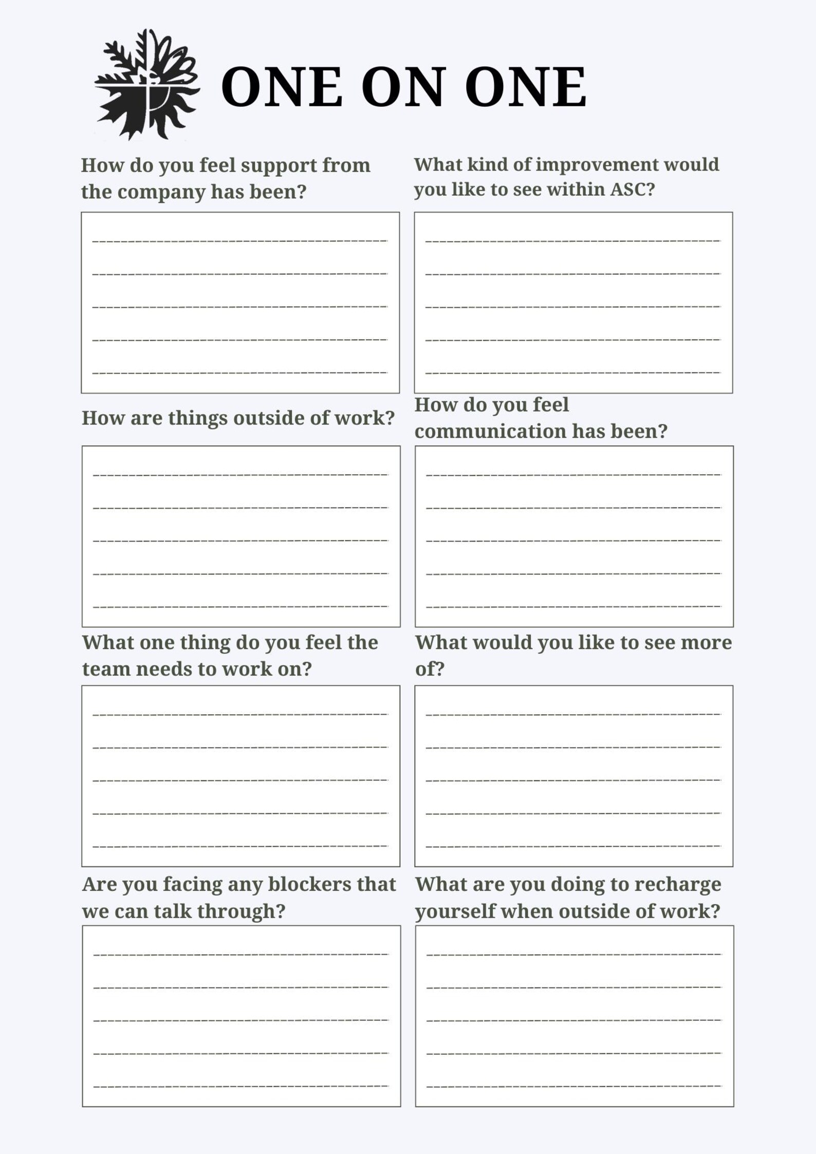 Employee One-on-one Meeting Template | Editable Canva Design | Instant ...