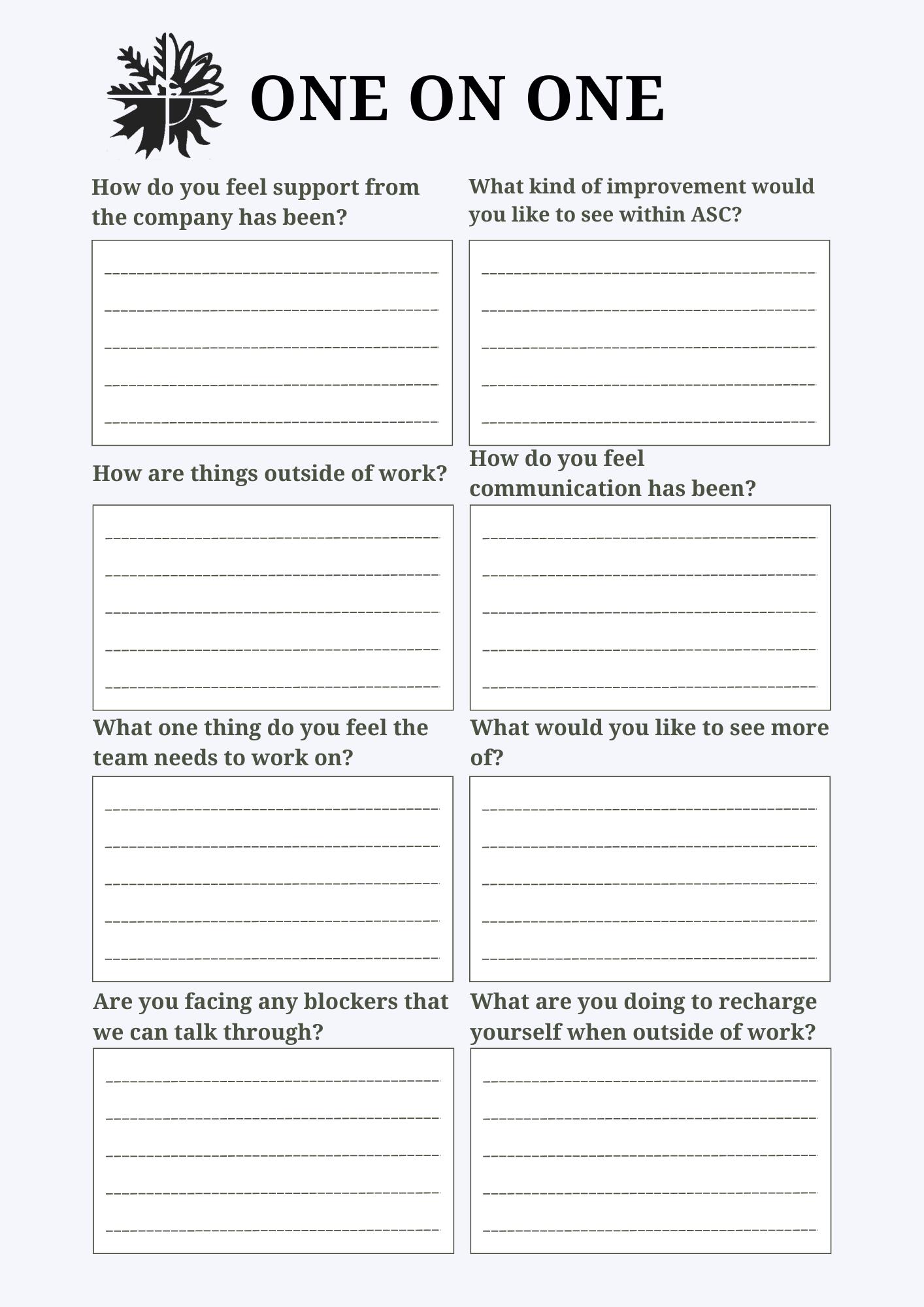Employee One-on-one Meeting Template | Editable Canva Design | Instant ...
