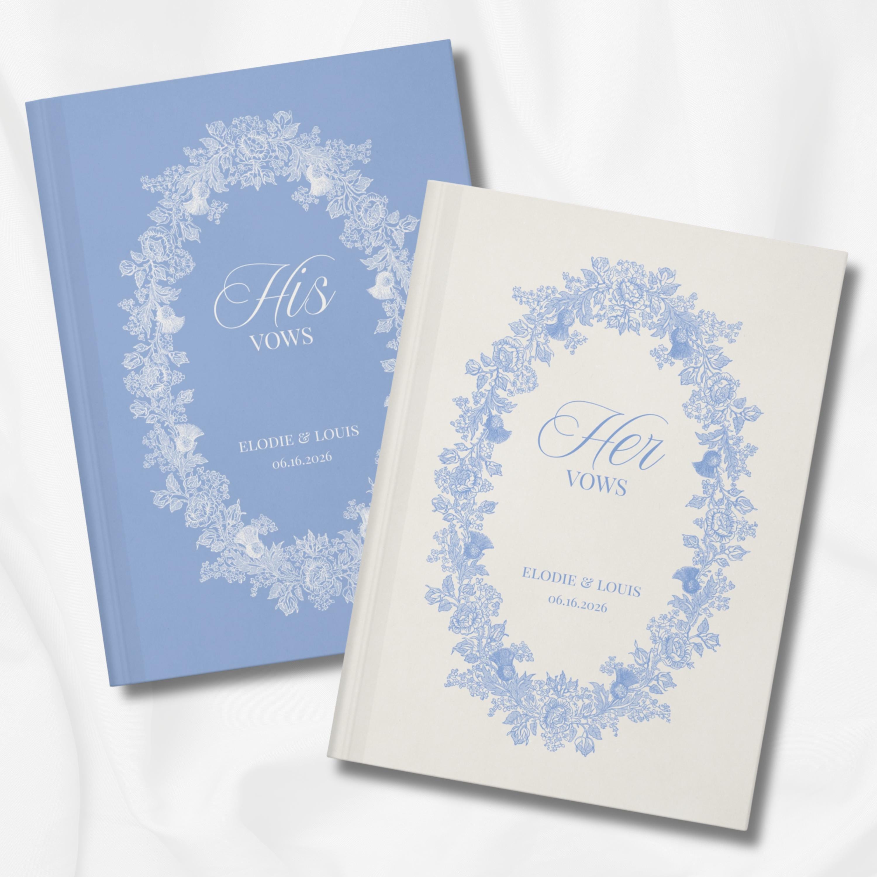 Customizable Vow Books for Wedding Unique His and Her Vow Books ...