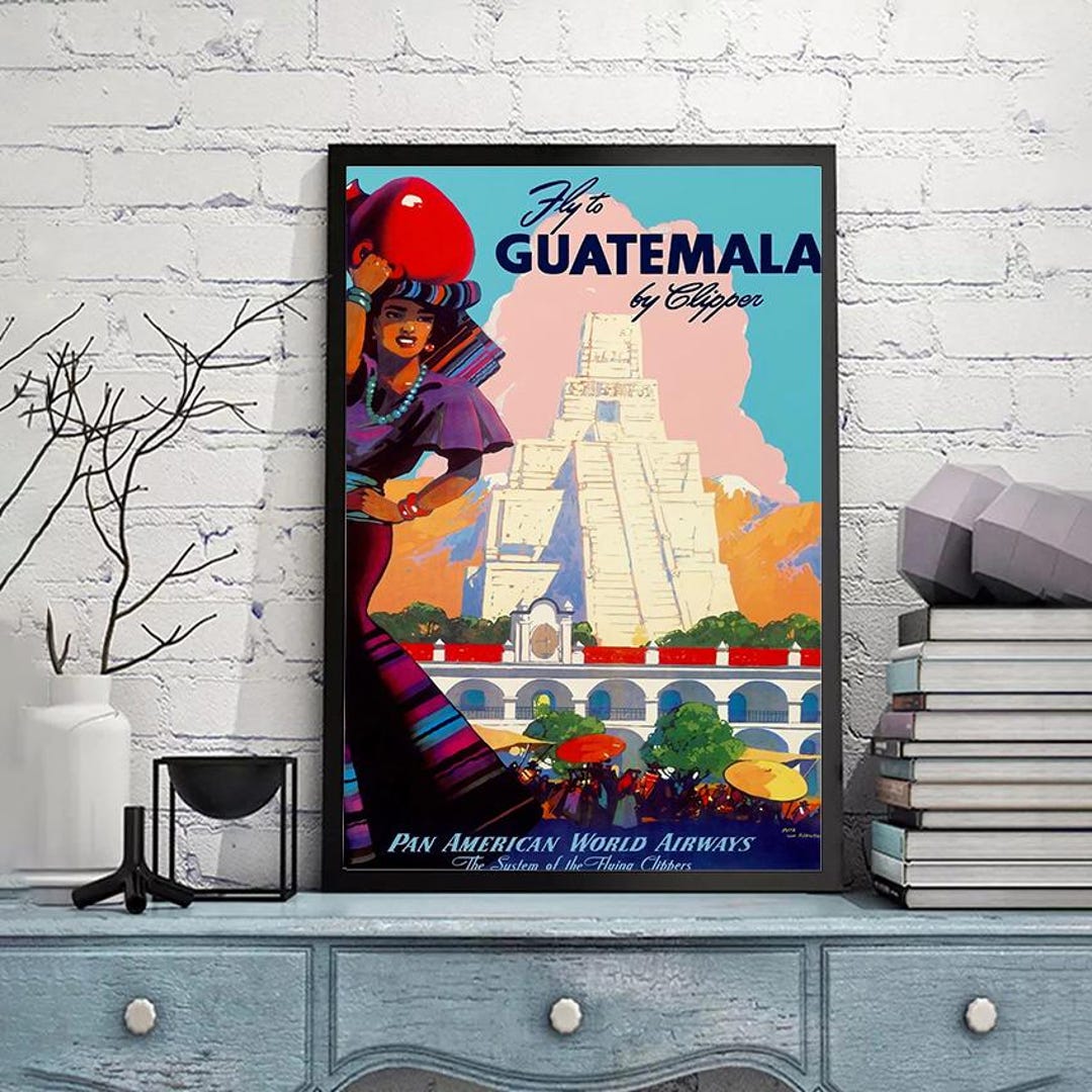 Guatemala-vintage Travel Poster,home Office Decor,gift Idea,wall Decor ...
