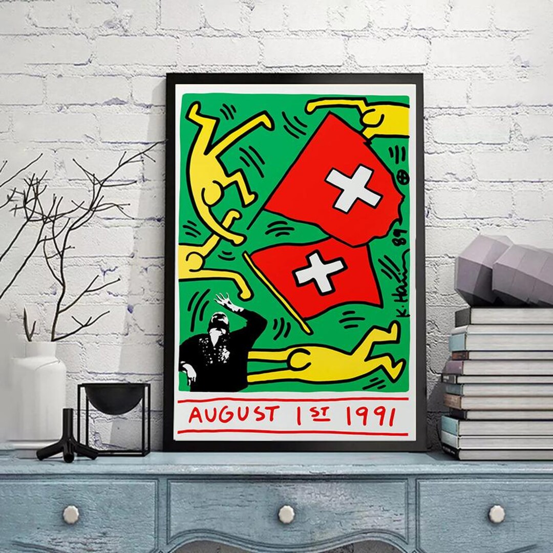 Swiss Flag - Keith Haring-art Prints,vintage Wall Art,famous Art Prints ...