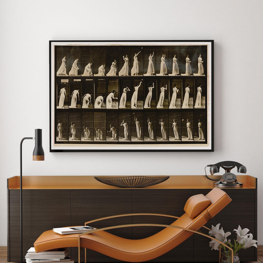 Woman Picking up a Ball and Throwing It-eadweard Muybridge,fine Art ...